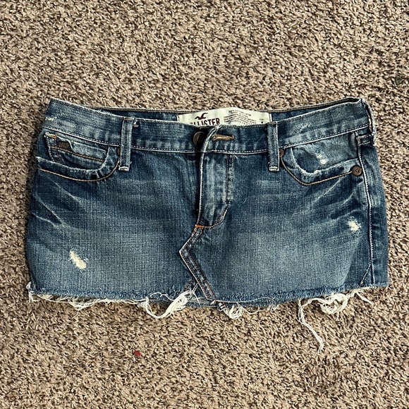 Hollister | Skirts | Hollister Womens Distressed Blue Micro Mini Skirt ...